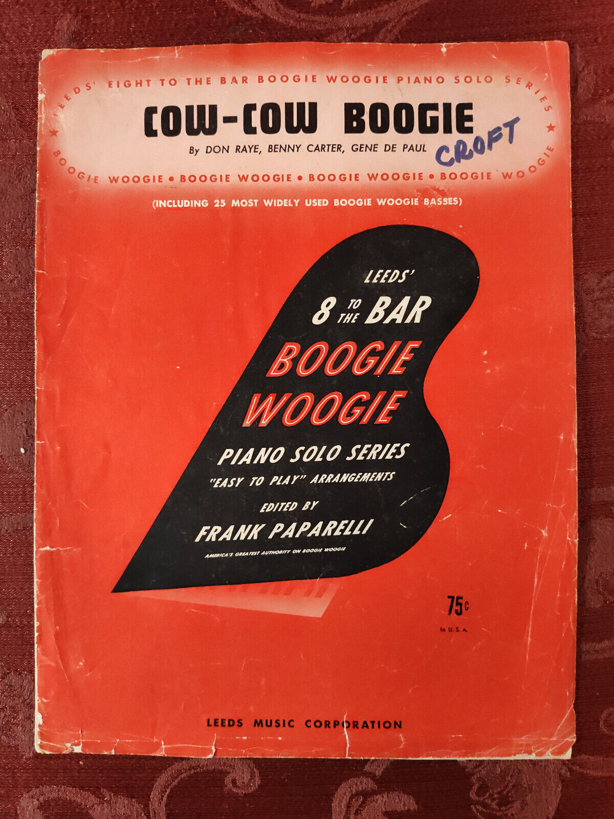RARE Sheet Music Cow Cow Boogie Don Raye Benny Carter Gene De Paul 1941 ...