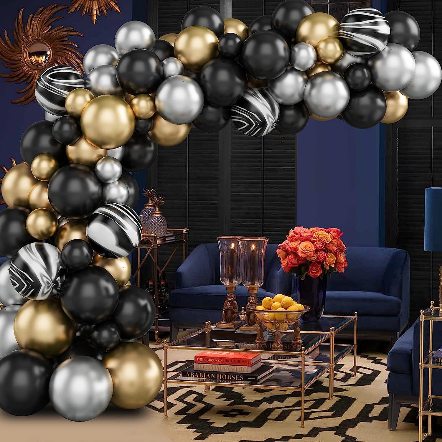 Black Gold Balloon Arch Kit Balloon Garland Kit 80p Birthday