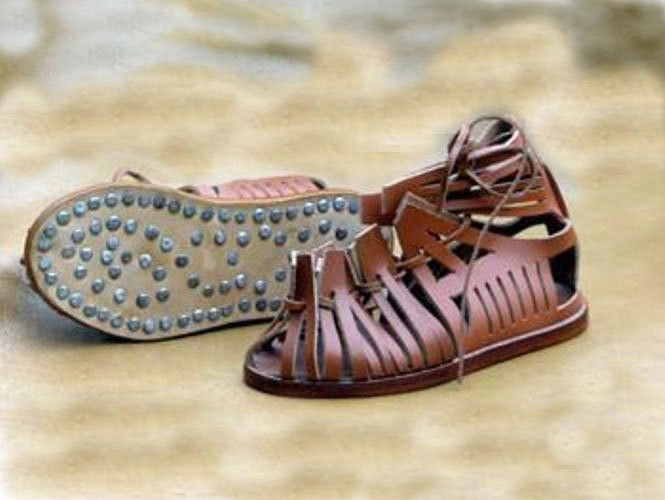Roman leather armor sandals Gladiator sca legionnaire marching sandals ...
