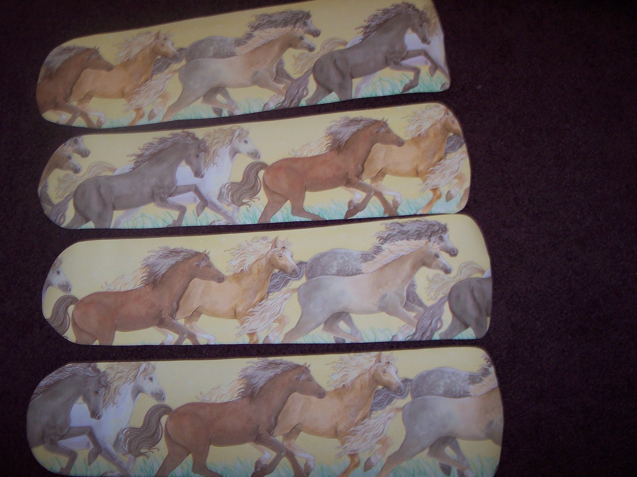 CUSTOM~ ~ ~ YELLOW MAJESTIC Horse Horses Pony CEILING FAN WITH LIGHT ...