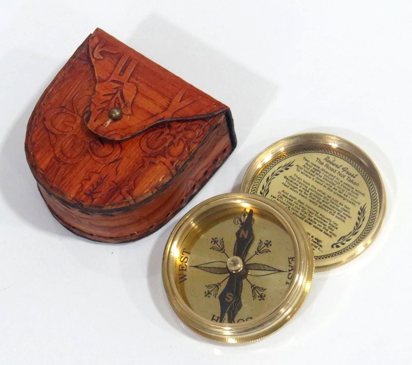 Nautical Brass Compass Integrityresponsibilityforgivenesscompassion Wcase Compasses