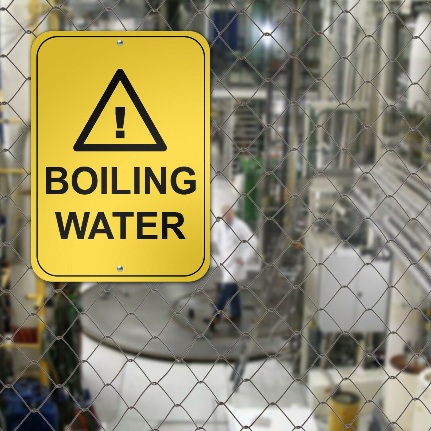 Boiling Water Warning Sign, Metal Aluminium Hazardous Health Safety ...