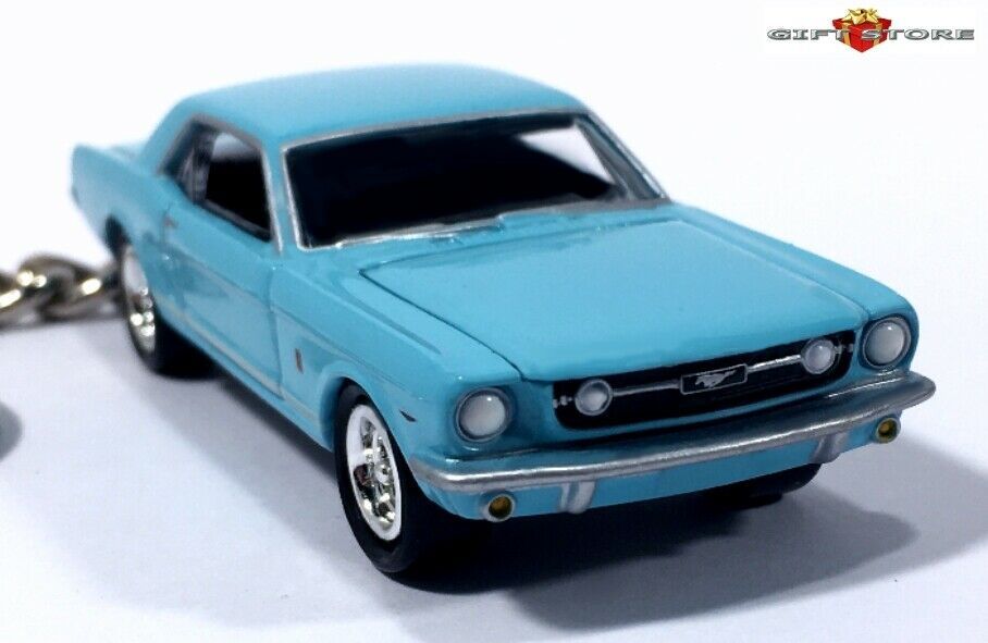 RARE KEY CHAIN 1964 ½ 1965 BLUE FORD MUSTANG GT COUPE 64 ½ 65/66 ...