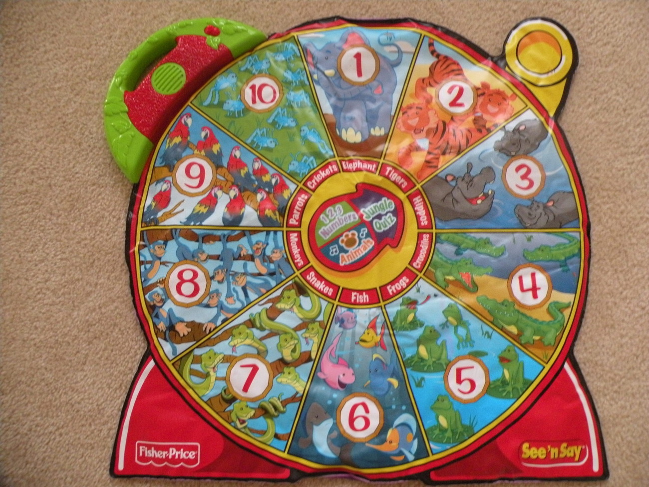 Fisher Price Jumpin Jungle Fun See n Say Play Mat Animal Sounds Numbers ...