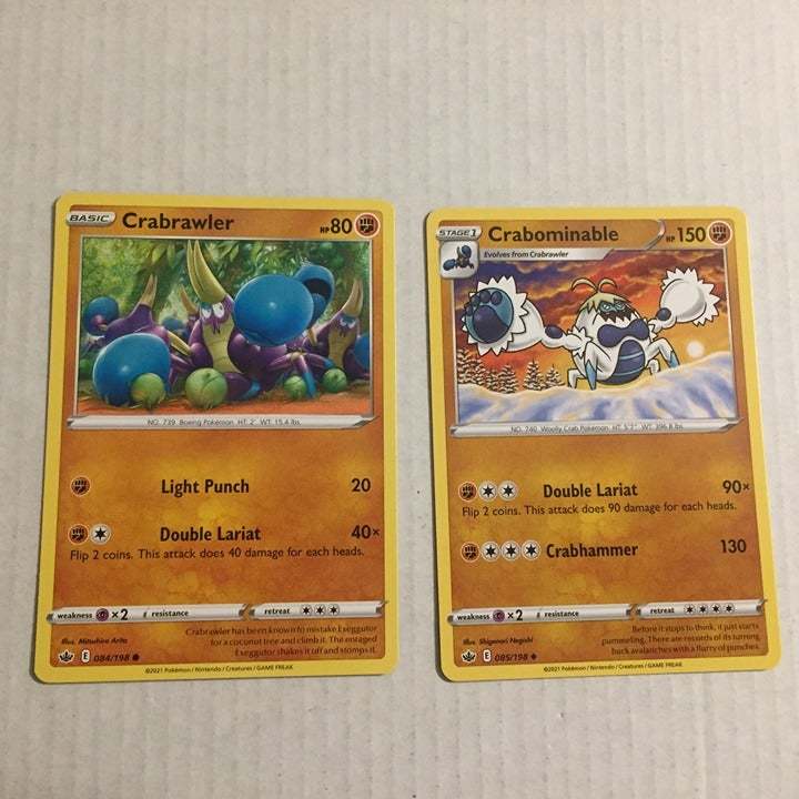 2021 Pokemon Crabrawler & Crabominable Cards - Trading Card Lots