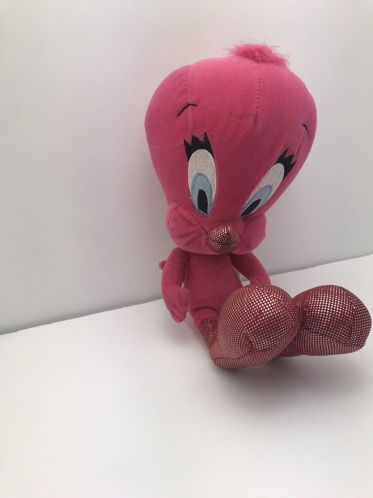 Plush Pink TWEETY BIRD Warner Brothers Looney Tunes Shiny Beak Legs 12 ...