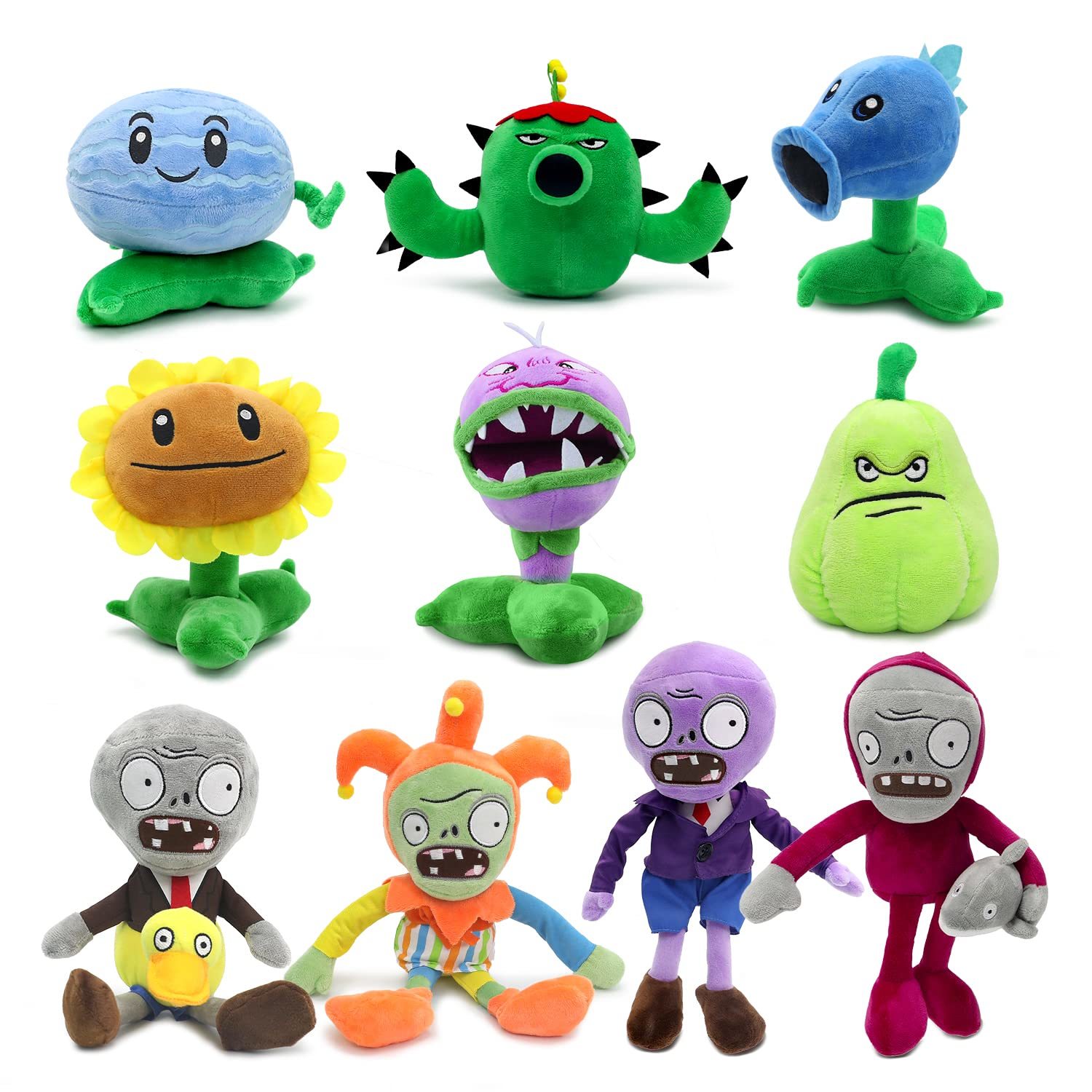 10 Pieces Plants Plush 1&2 Pvz Stuffed Figure Vs Zombies Plushies Toy ...