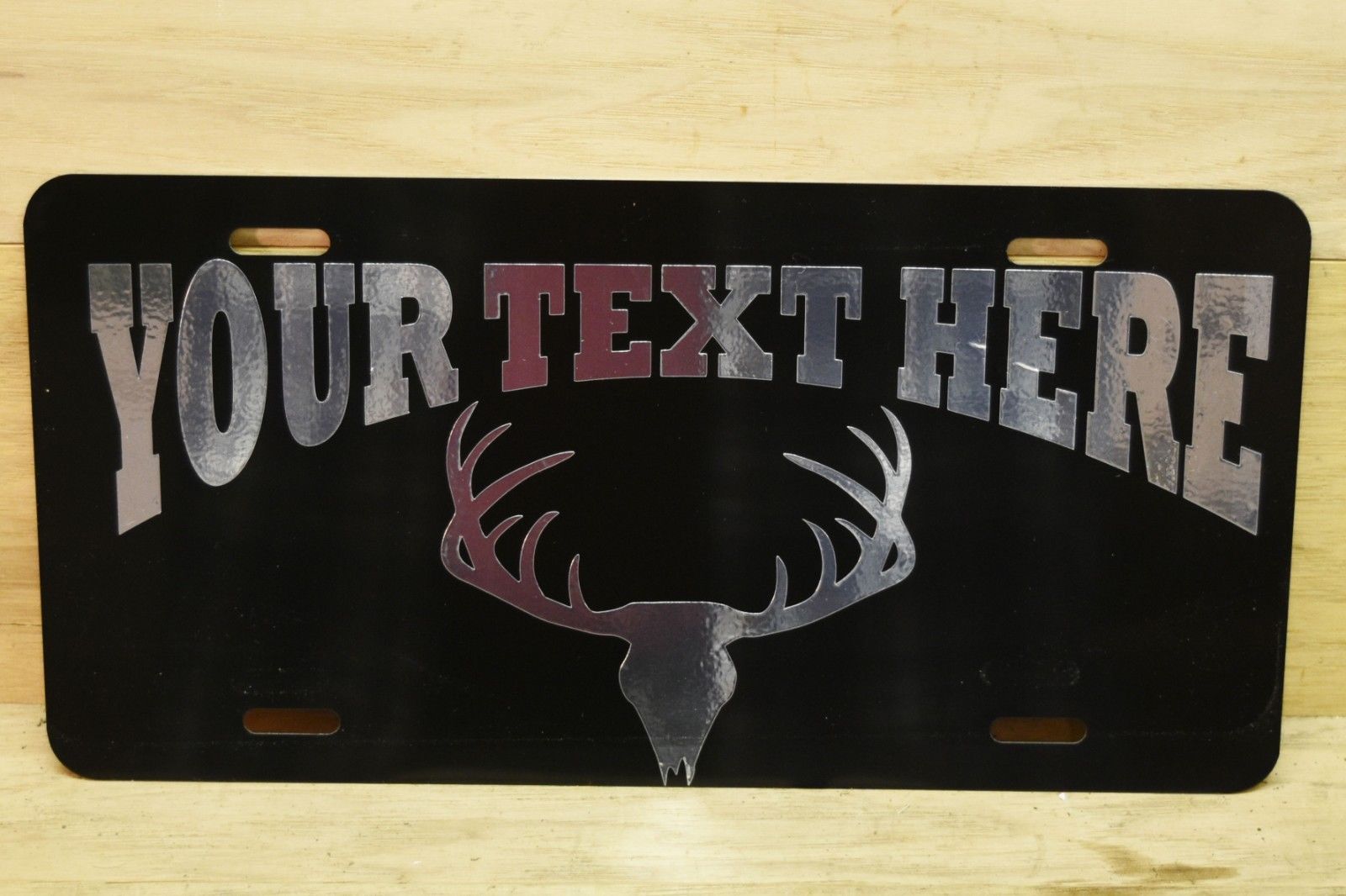 Deer Hunter Whitetail License Plate Metal Car Tag Chrome Letters CUSTOM ...