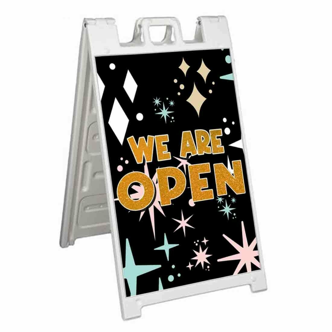WE ARE OPEN Signicade 24x36 Aframe Sidewalk Sign Banner Decal NOW ...