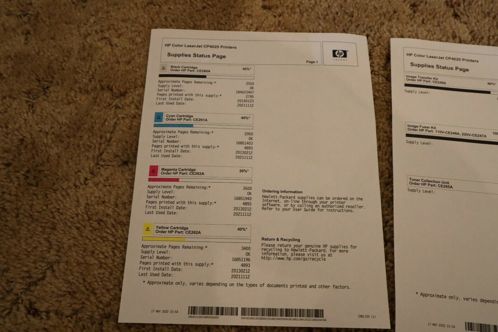 HP Color Laser Jet CP4025 Printer - Printers