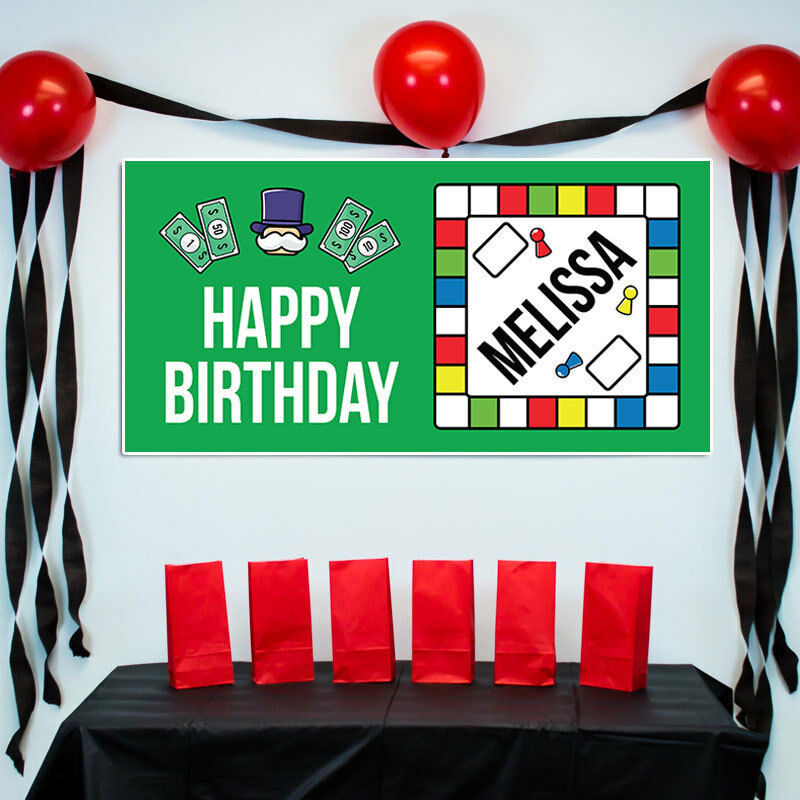 Monopoly Birthday Banner Party Decoration Backdrop - Party Decorations