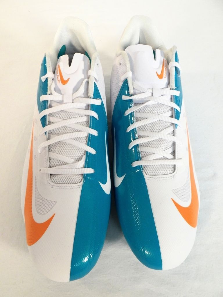 Nike Vapor Elite Hyperfuse Aqua & White D Low Football Cleats Mens NEW - Men