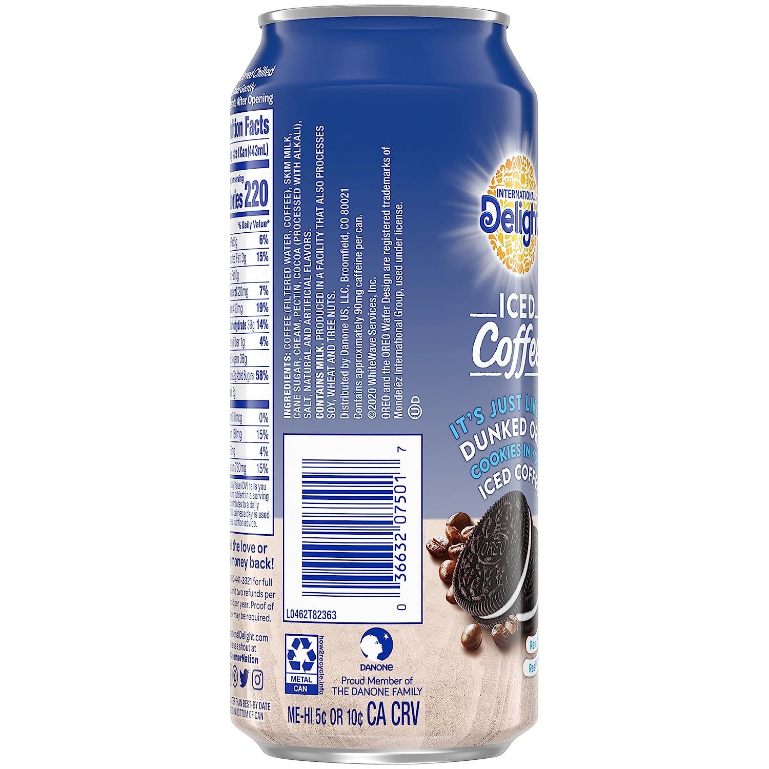 International Delight Iced Coffee, Oreo Cookie, 15 Fl Oz, Pack of 12 ...