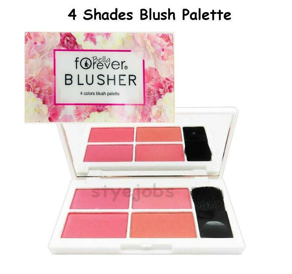 Bella Forever Blusher 4 Shades Matte Shimmer Powder Blush Palette - Blush