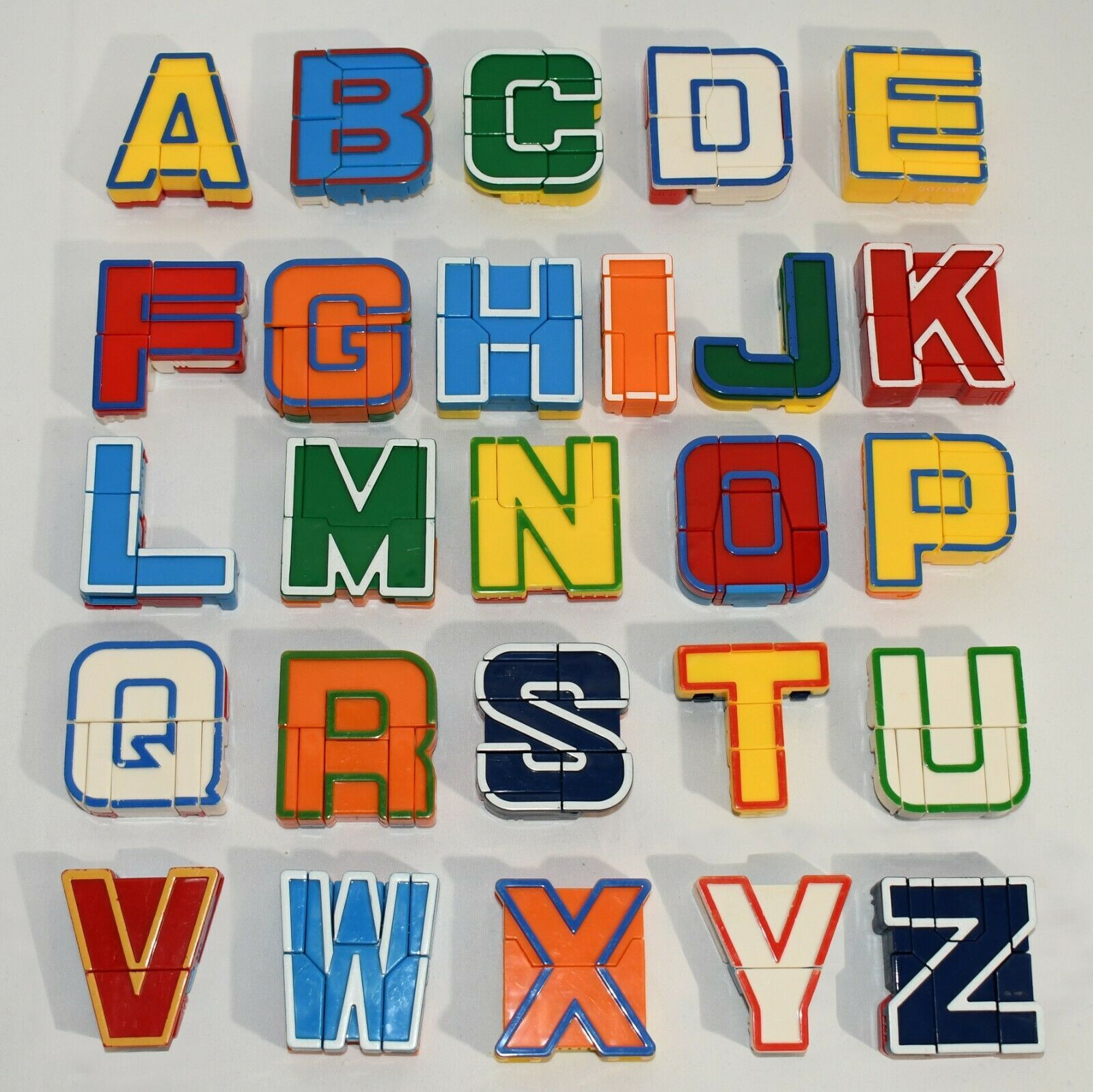 Vintage Alpha-Bots Transforming Robot Transformer 26 Letter Set From ...