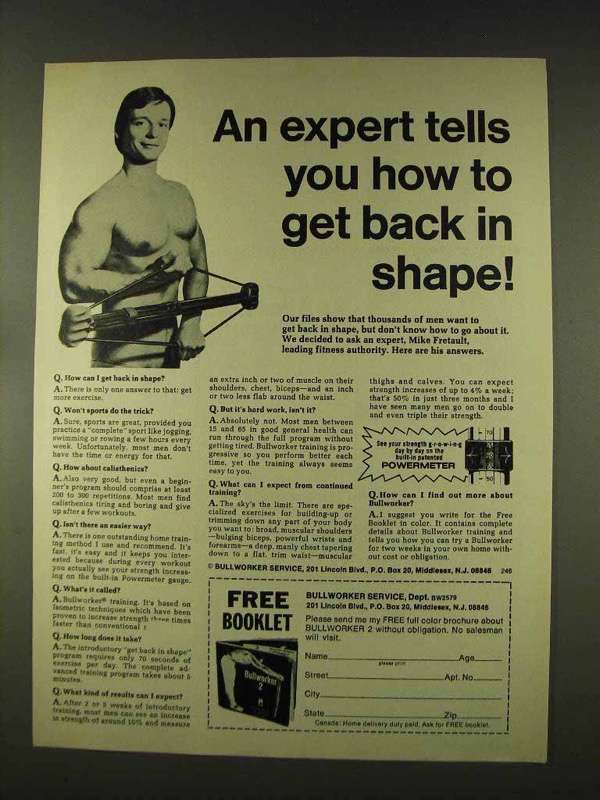 1977 Bullworker Exercise Machine Ad - Mike Fretault - 1970-79
