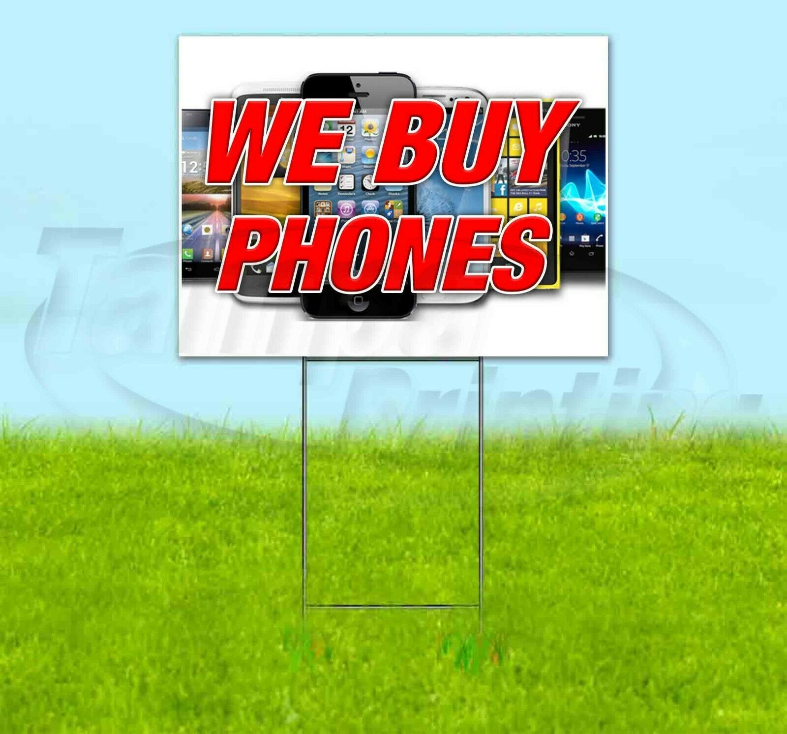 WE BUY PHONES 18x24 Yard Sign Corrugated Plastic Bandit Lawn USA ...