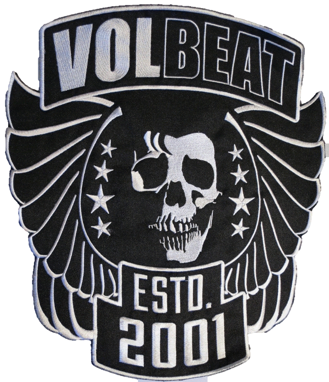 VOLBEAT Skull Shield Giant XL Embroidered Back Patch 11"x9.8" - Patches