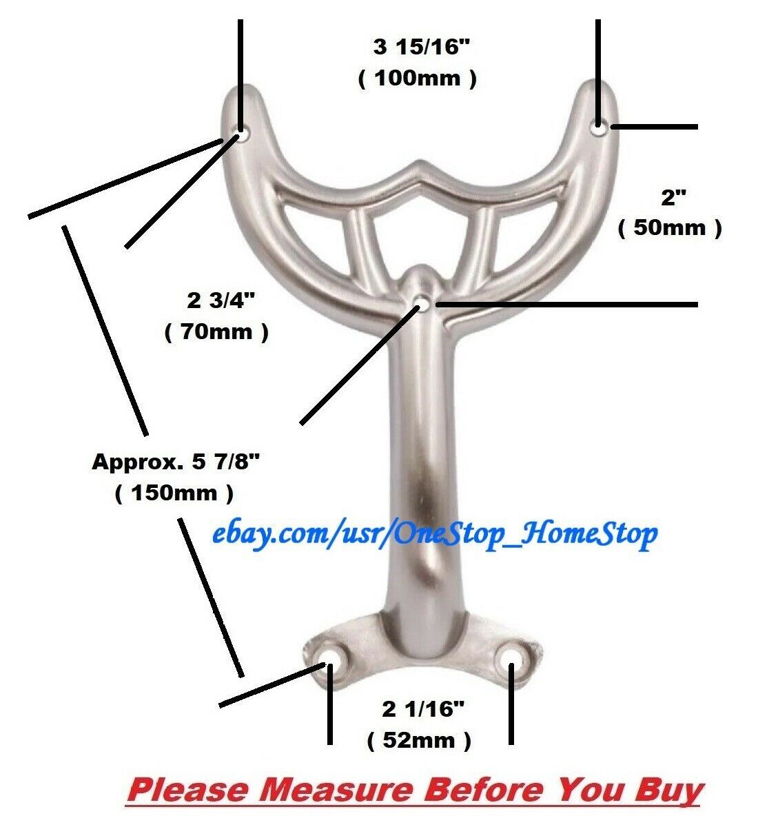 1 - 52" Brushed Nickel Ceiling Fan Blade Arm, Replacement Bracket ...