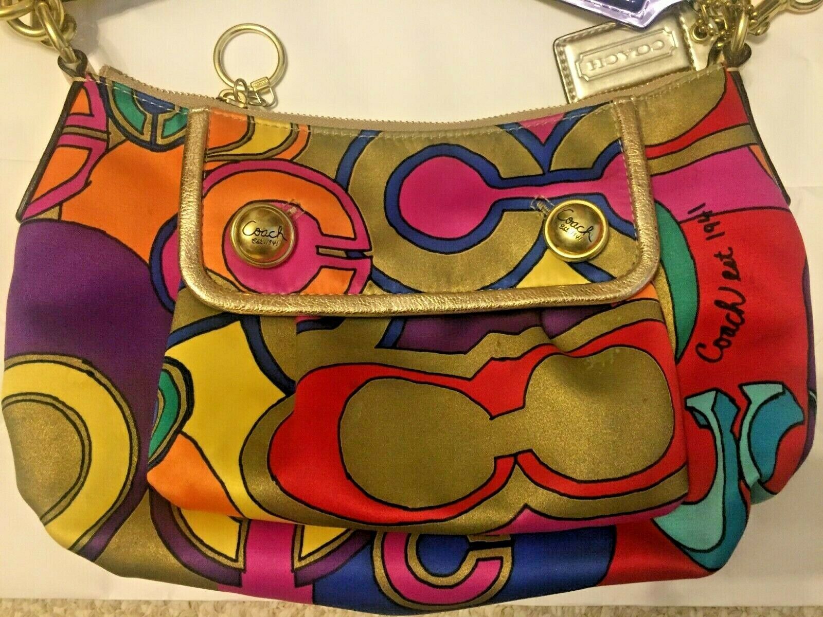 Coach Bright Multi-color Fabric Cross-body Shoulder Bag No. F0973-14375 ...