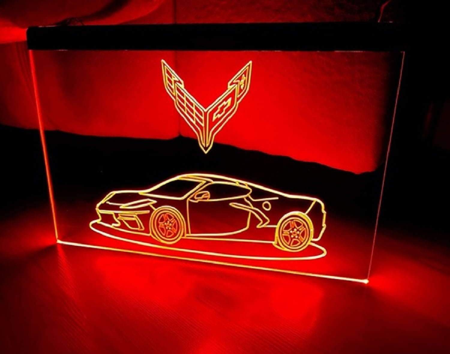 Corvette C8 Illuminated Led Neon Sign Home Decor, Garage, Lights Décor ...
