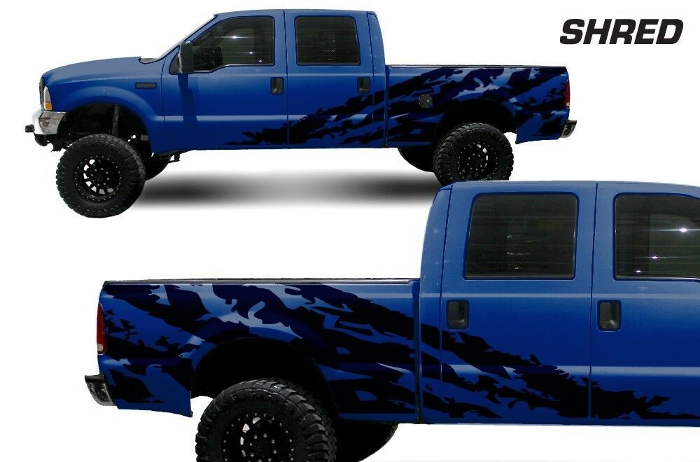 Custom Vinyl Decal Graphics SHRED Wrap Kit for Ford F-250/F-350 1999 ...