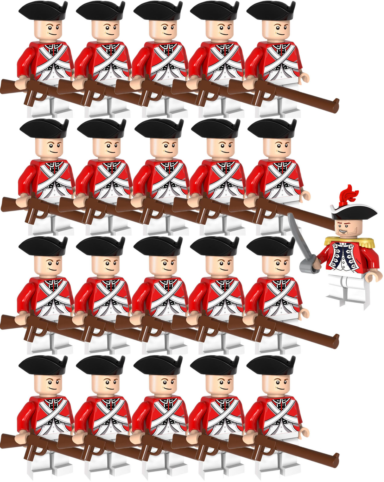 21pcs American Revolutionary War British Redcoat infantry Army Set C ...