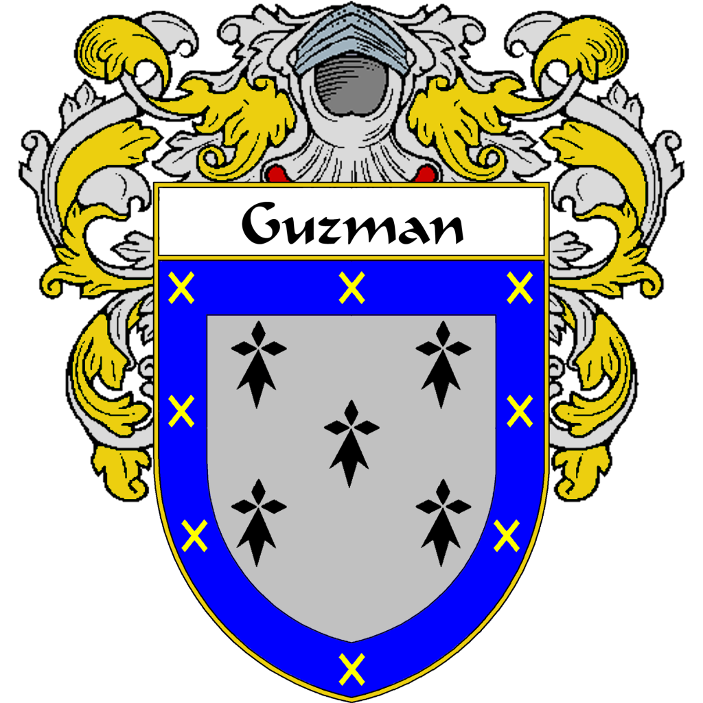 Guzman Family Crest / Coat of Arms JPG and PDF - Instant Download ...