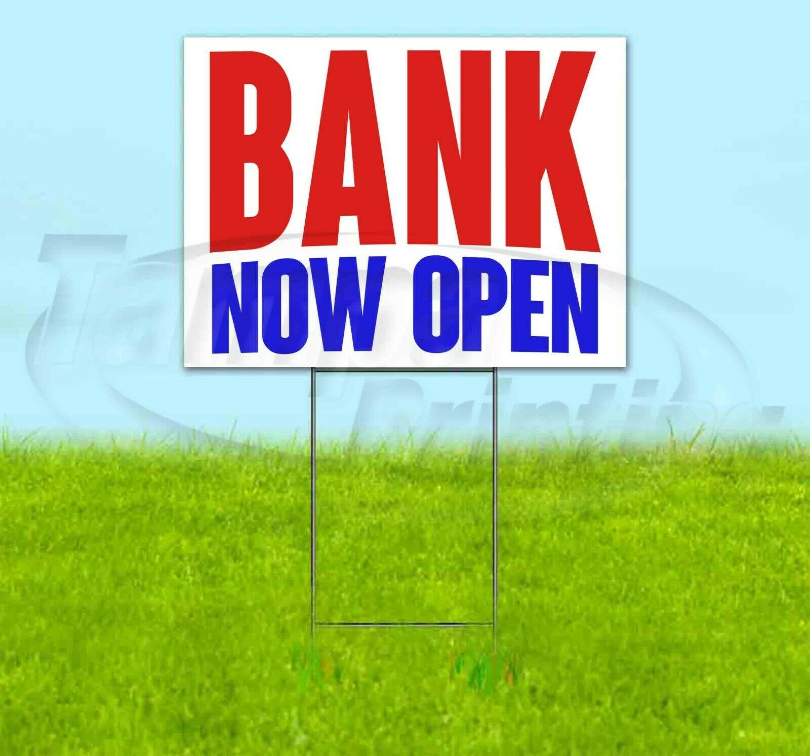 BANK NOW OPEN Yard Sign Corrugated Plastic Bandit Lawn Decorations ...