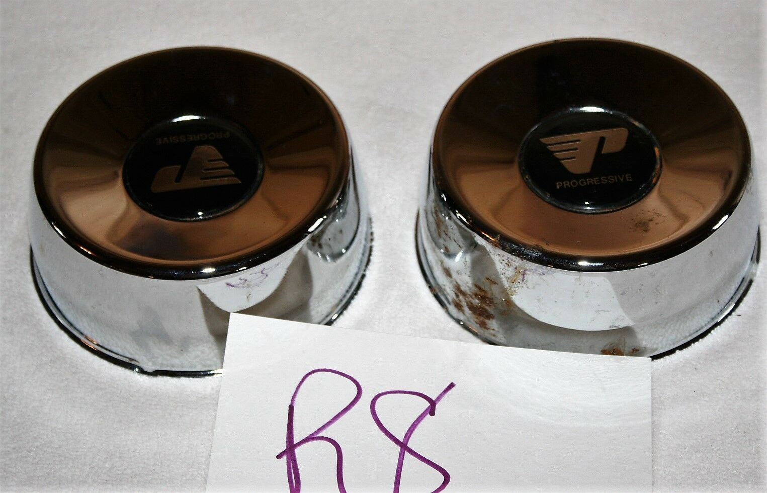 2 VINTAGE PROGRESSIVE Wheels Custom Wheel Center Cap About 5 1/4 ...