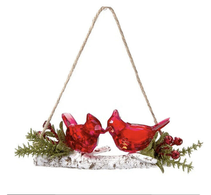 Ganz Crystal Expressions Acrylic Red Cardinal On Branch Ornament ...