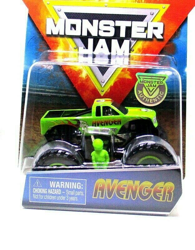 MONSTER JAM AVENGER BIG WHEELS SPIN MASTER 1:64 GREEN DIECAST TRUCK ...