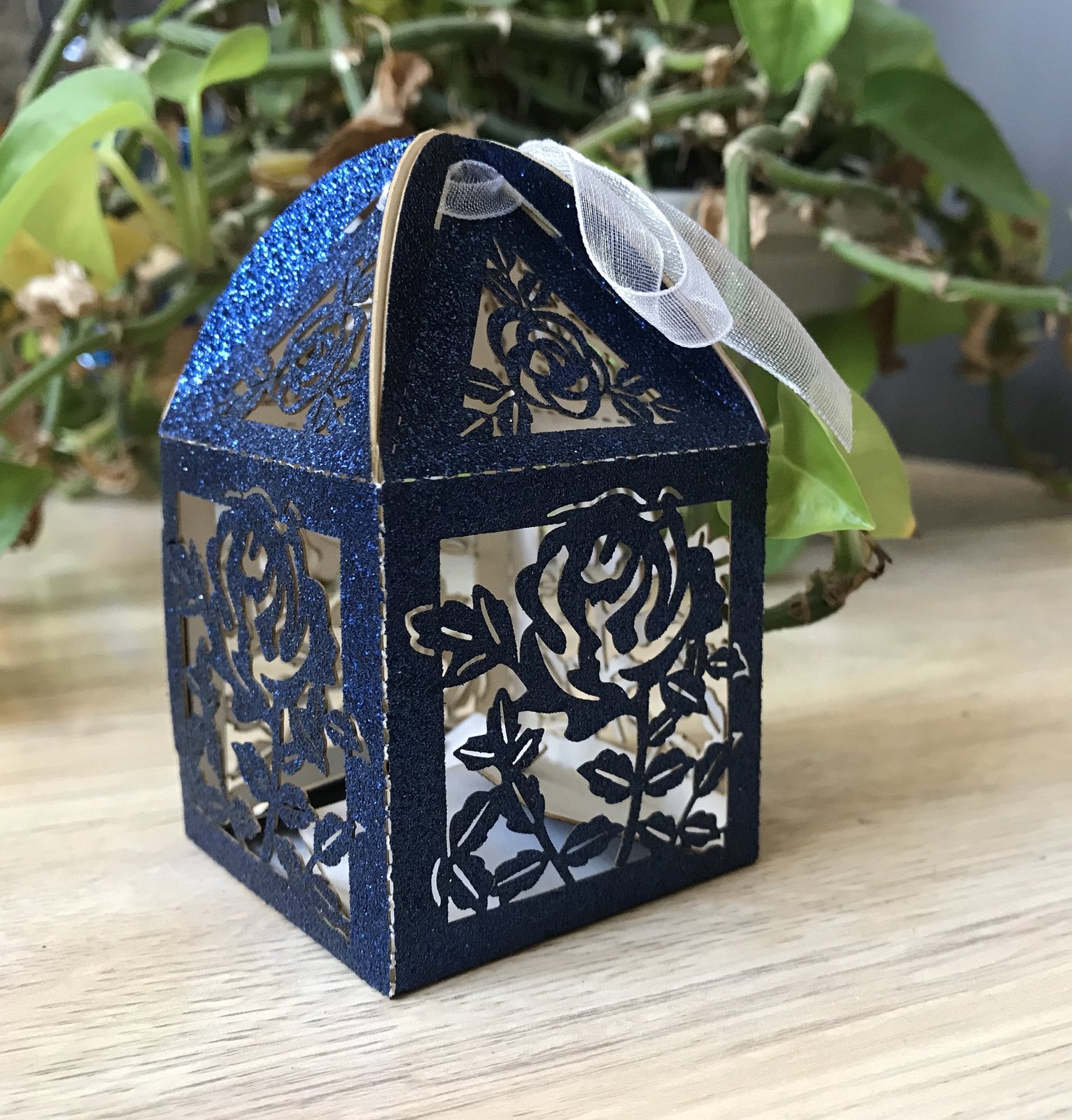 100pcs Glitter Silver Rose Candy Chocolate Sweets gift packaging boxes ...