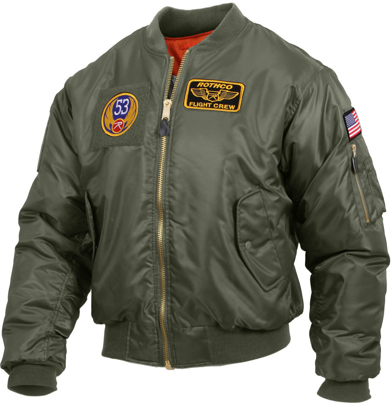 Mens Military Air Force Style MA-1 Flight Jacket with 5 Removable ...