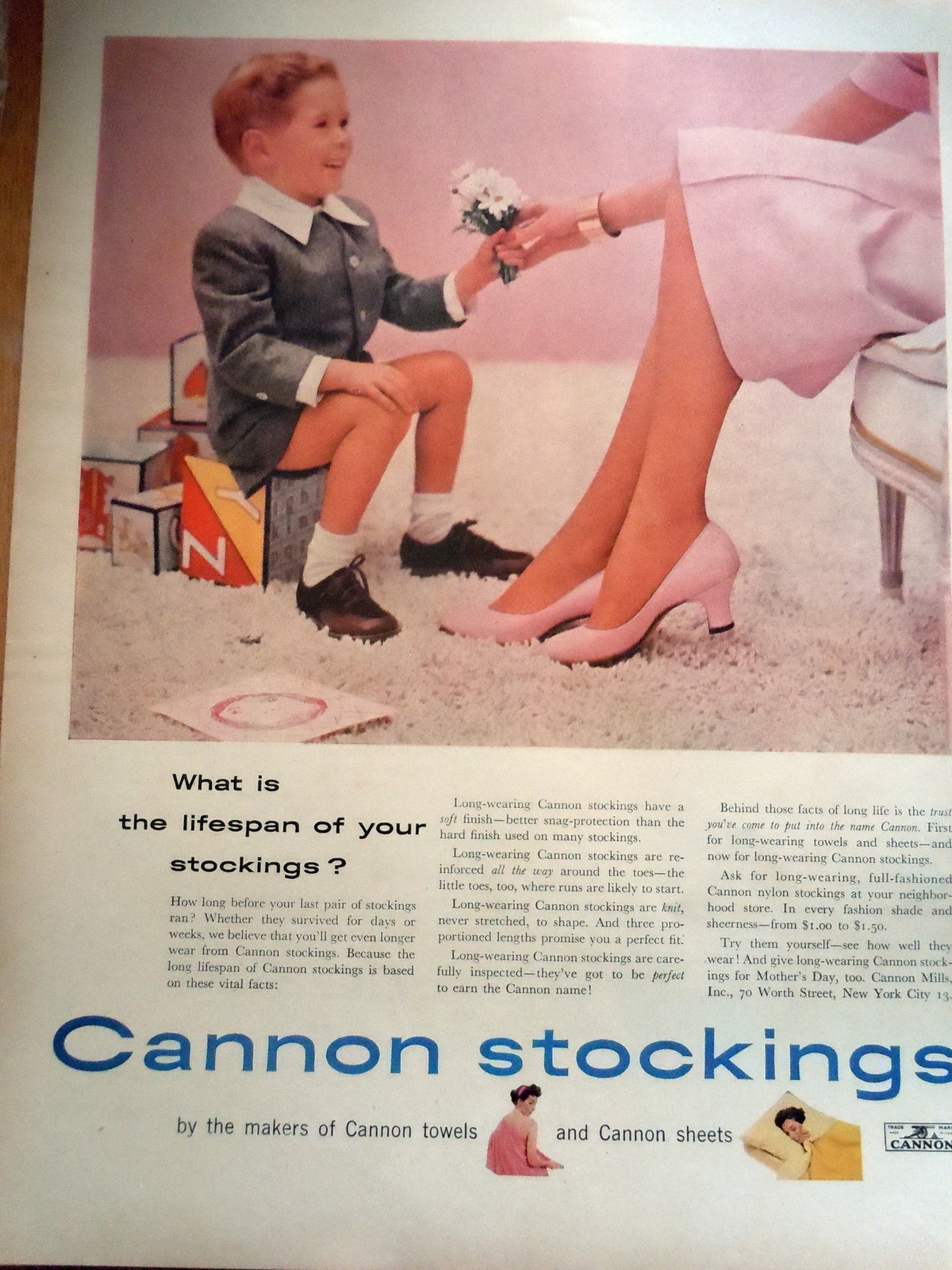 Cannon Stockings Magazine Advertising Print Ad Art 1960s - 1950-1979