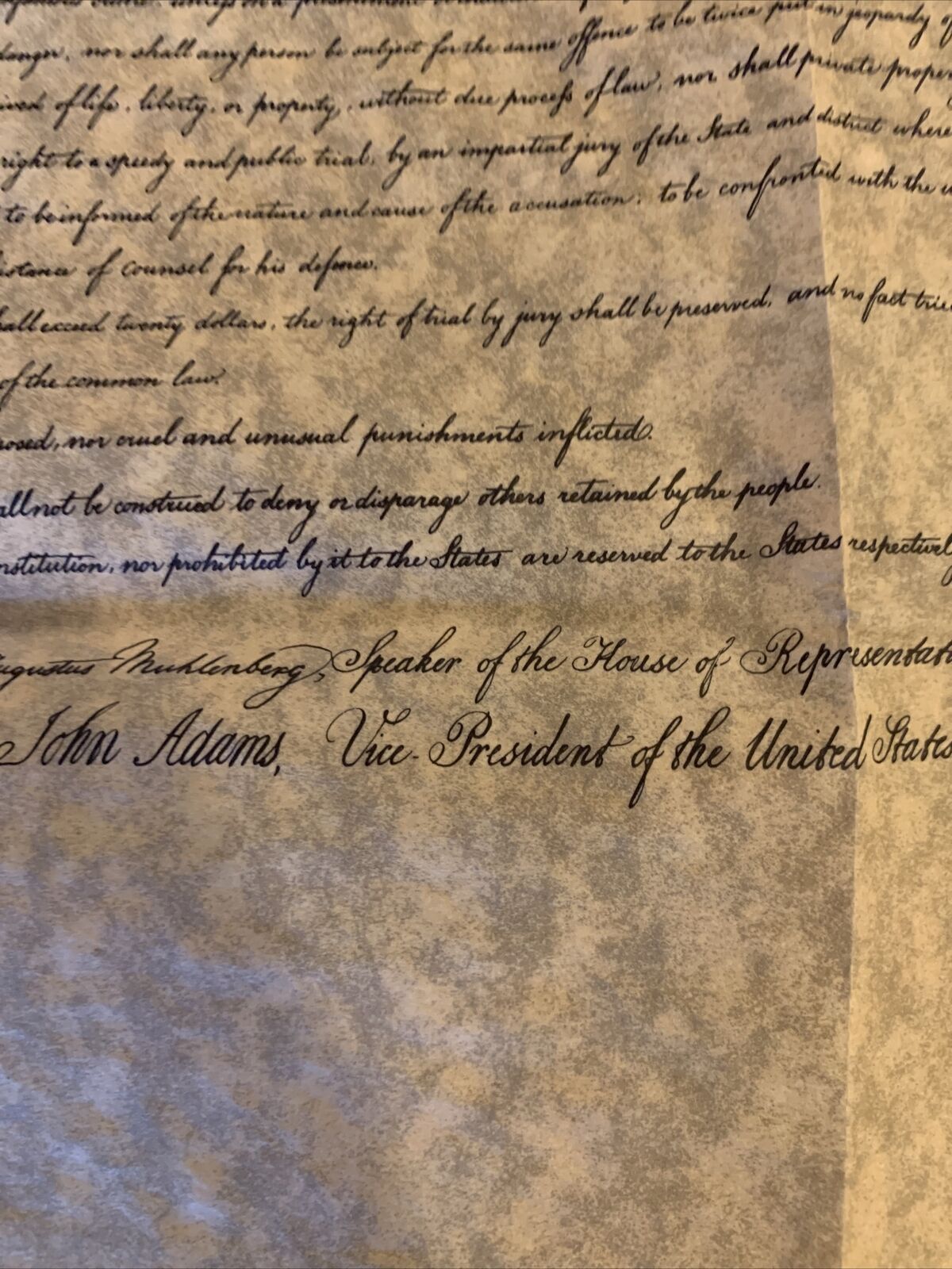 The United States Bill of Rights Parchment Replica - Other US Politics ...