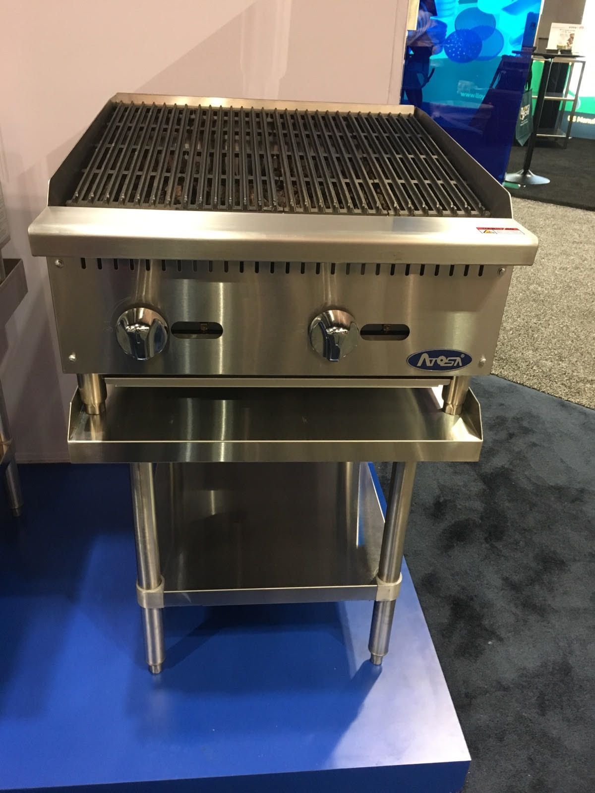 24" RADIANT CHAR BROILER Atosa ATRC-24 WITH STAINLESS EQUIPMENT STAND ...