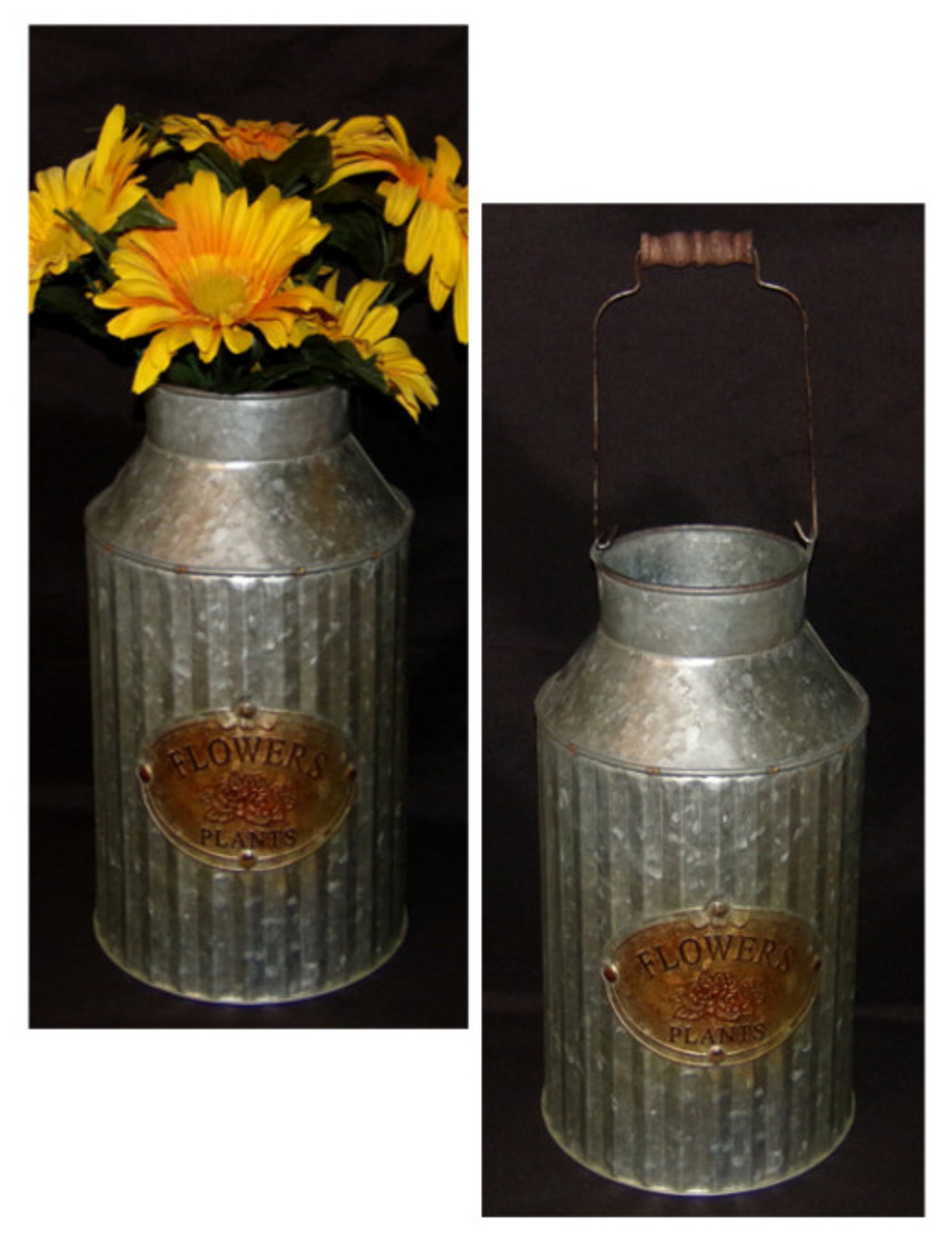 Galvanized Farmhouse Milk Can Flower Pail Farmhouse Ranch Country Home ...