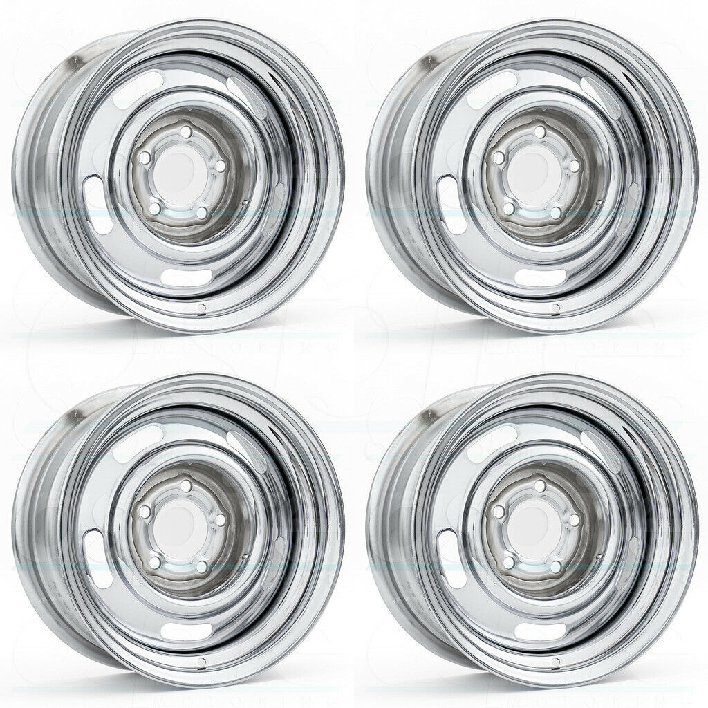 One 15x10 Vision 57 Rally 5x114.3 -38 Chrome Wheels Rims - Wheels