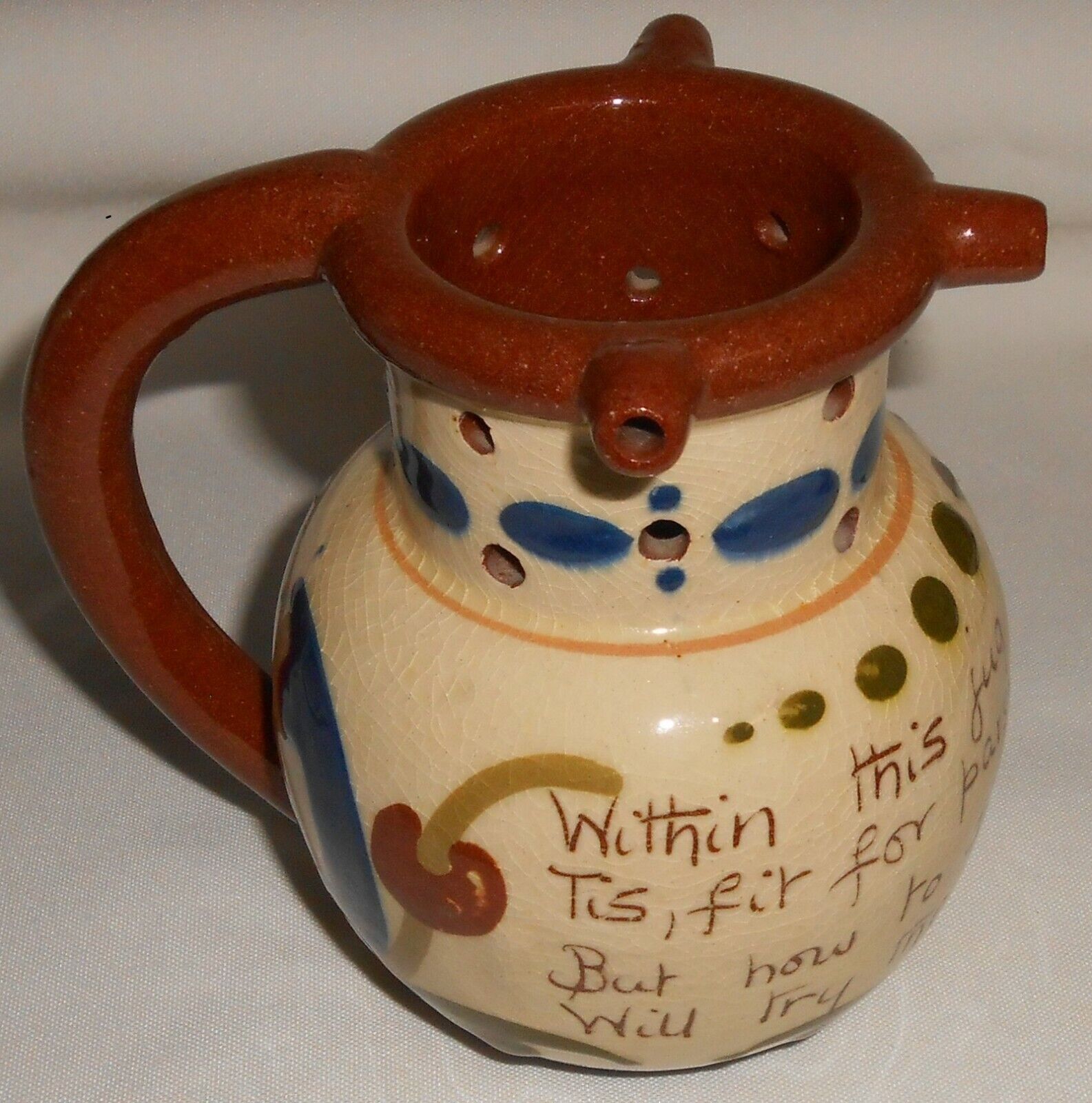 Torquay Pottery MOTTO WARE PUZZLE JUG Made in England