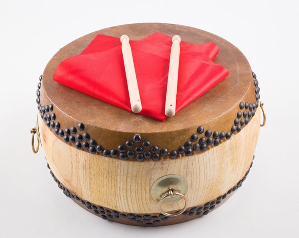 White Stubble Drum Tsubaki cowhide Chinese Drum Traditional Musical ...