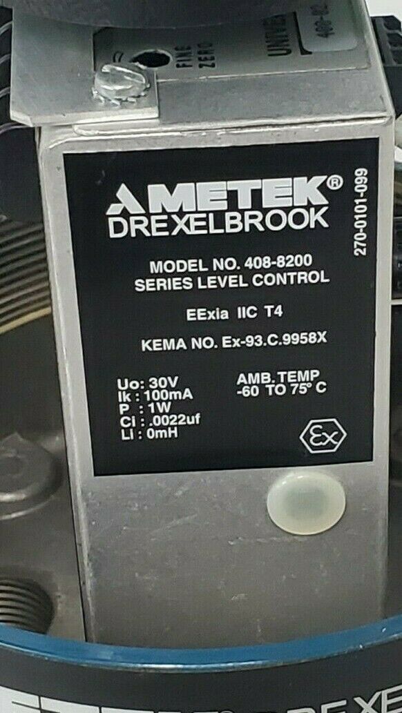 AMETEK DREXELBROOK TRANSMITTER ASSY 408-8200 LEVEL CONTROL 370-4000 ...