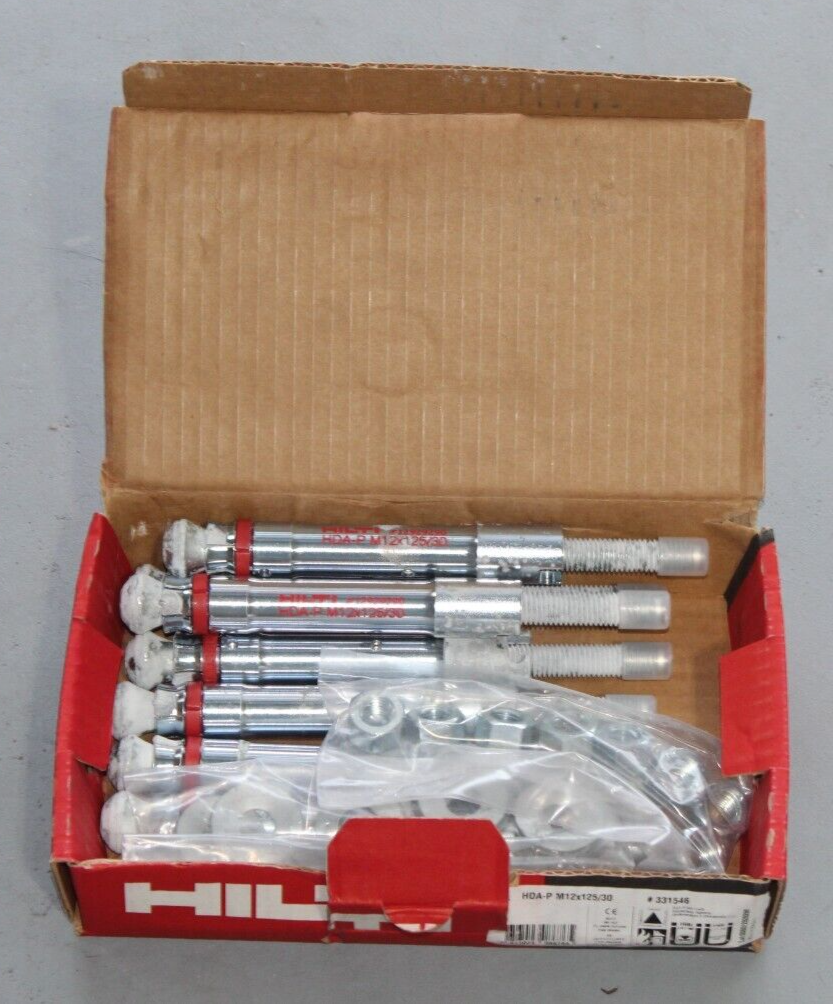 New Box of 8 Hilti 331546, HDA-P M12 x 125/30 Undercut Anchors ...