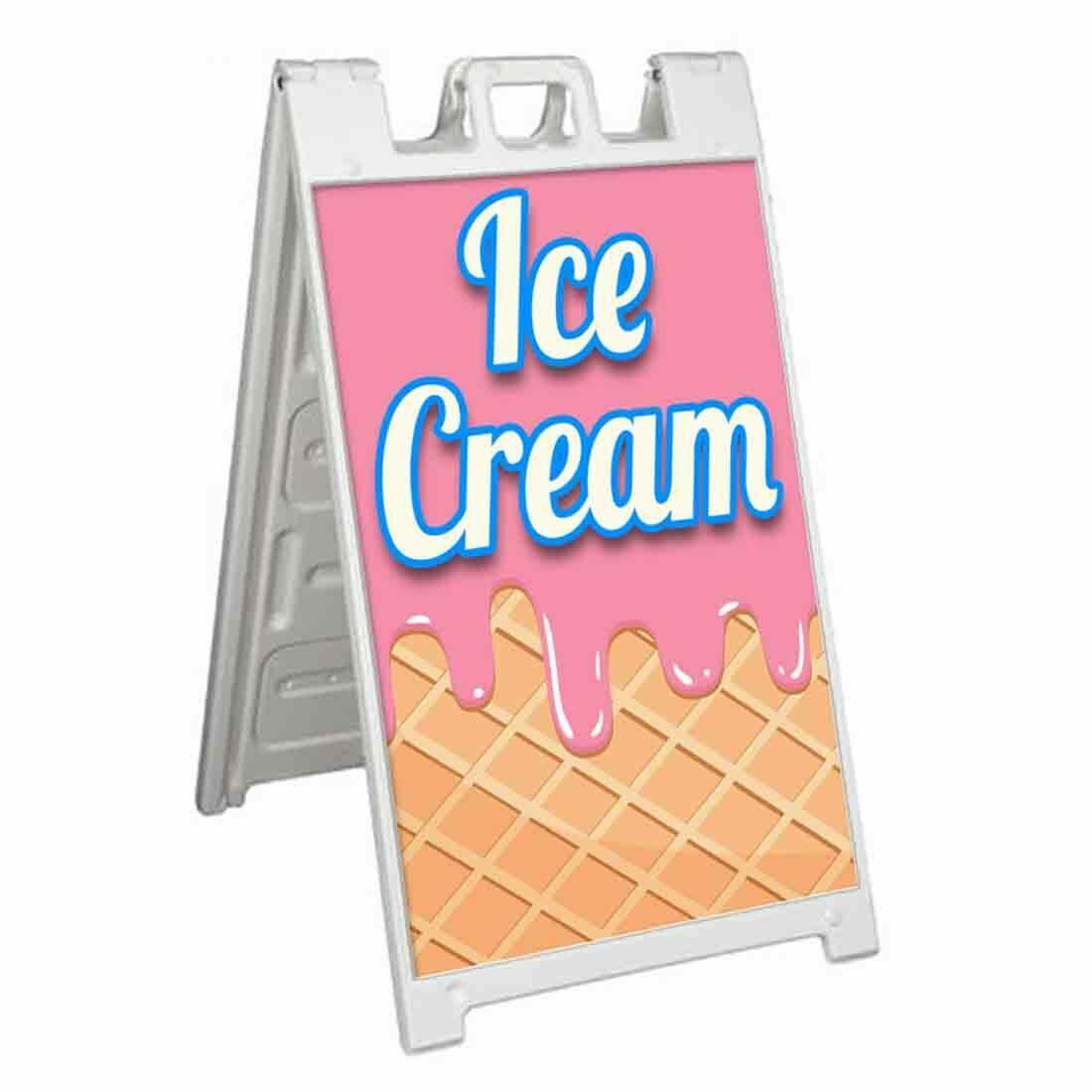 ICE CREAM Signicade 24x36 AFrame Plastic Sidewalk Sign CARNIVAL FAIR ...