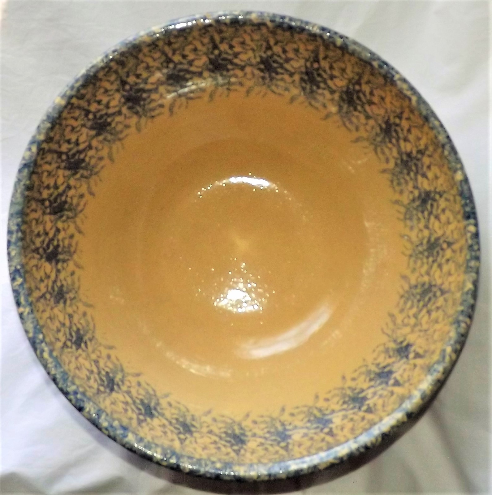 1920s Massive Robinson Ransbottom Pottery Blue Spongeware Mixing Bowl ...