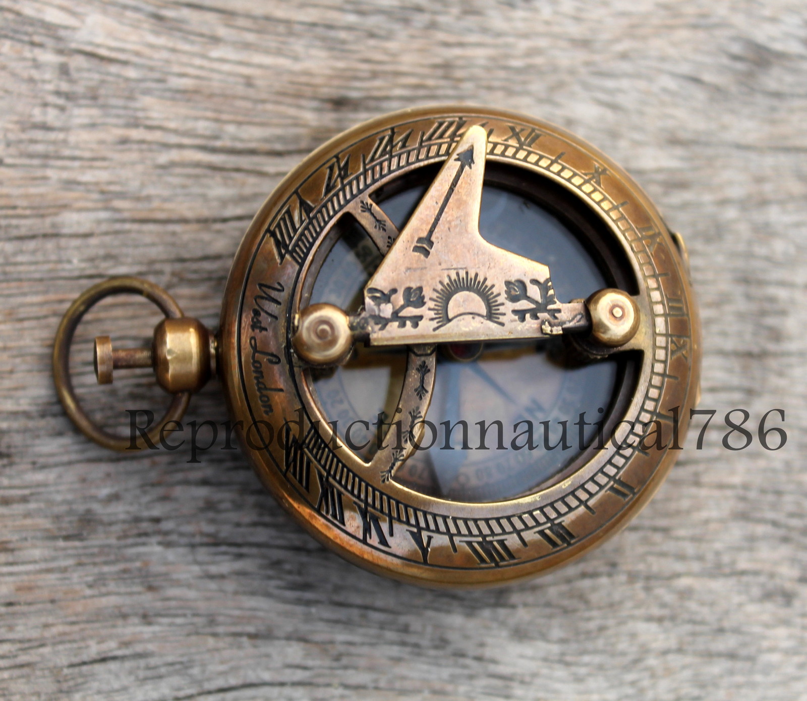 Solid Brass Antique Marine Compass With Leather Case Old Ship Navy Compass Decor Compasses
