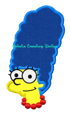 Marge Simpson Applique Machine Embroidery Design - Digital Art