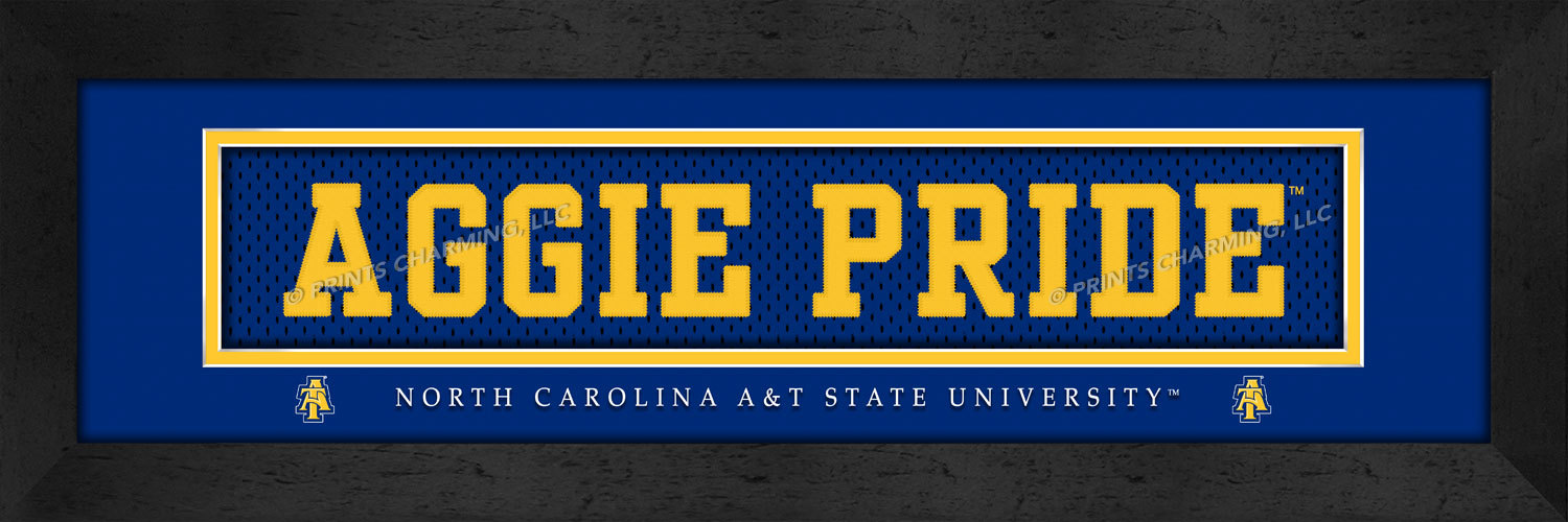 North Carolina A&T "Aggie Pride" Stitched Jersey Framed Print - Plaques ...