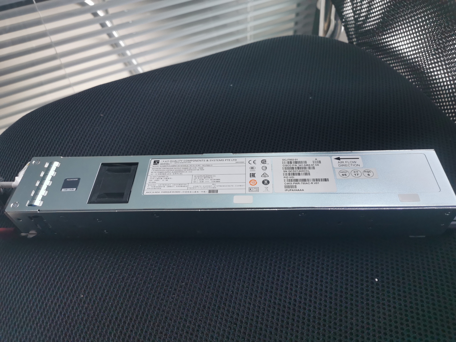 Cisco C4KX-PWR-750AC-R 750W AC Power Supply For 4500-X Switch F to R ...