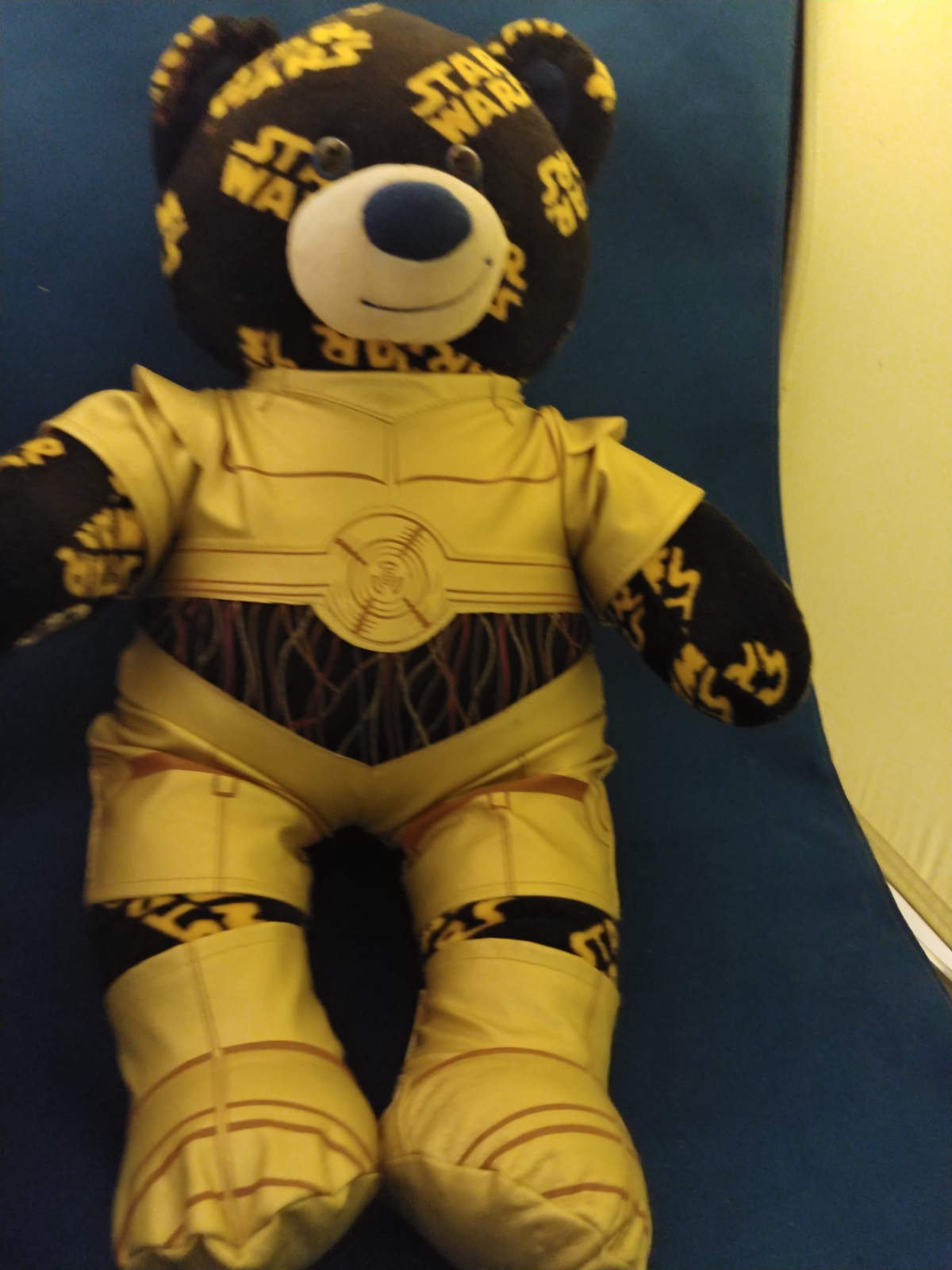 Build a Bear Star Wars Teddy Plush Stuffed Animal Black Yellow Logo w ...